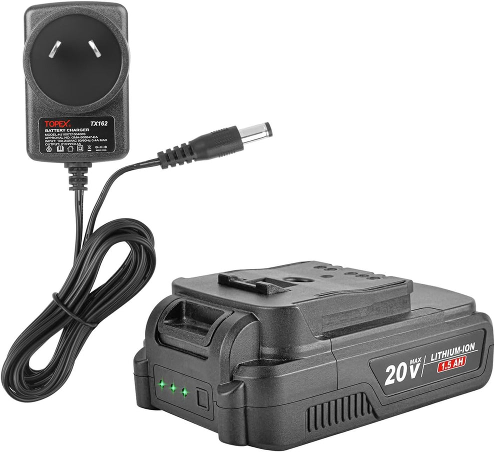 TOPEX 20V Lithium-Ion Batteries & SAA Approved Charger Kit – TOPEX TOOLS
